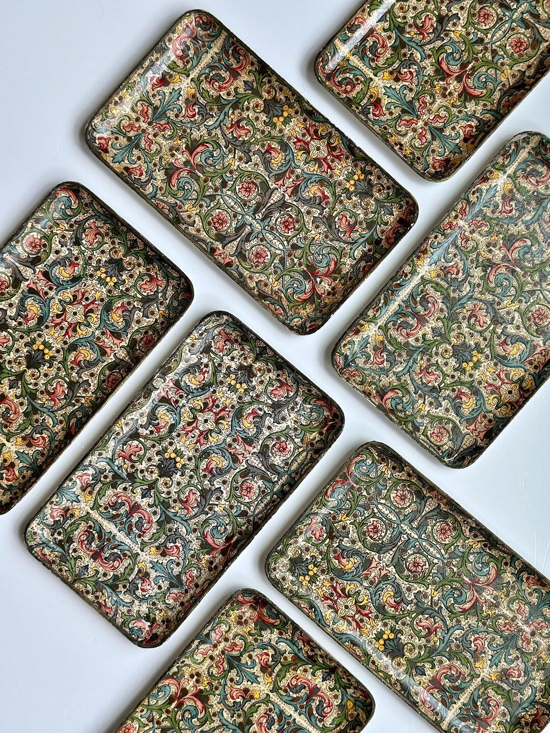 Vintage Alcohol Proof Paper Mache Trays Catch All Trays Jewelry Trays ...