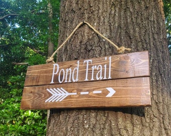 Rustic Trail Sign | Etsy
