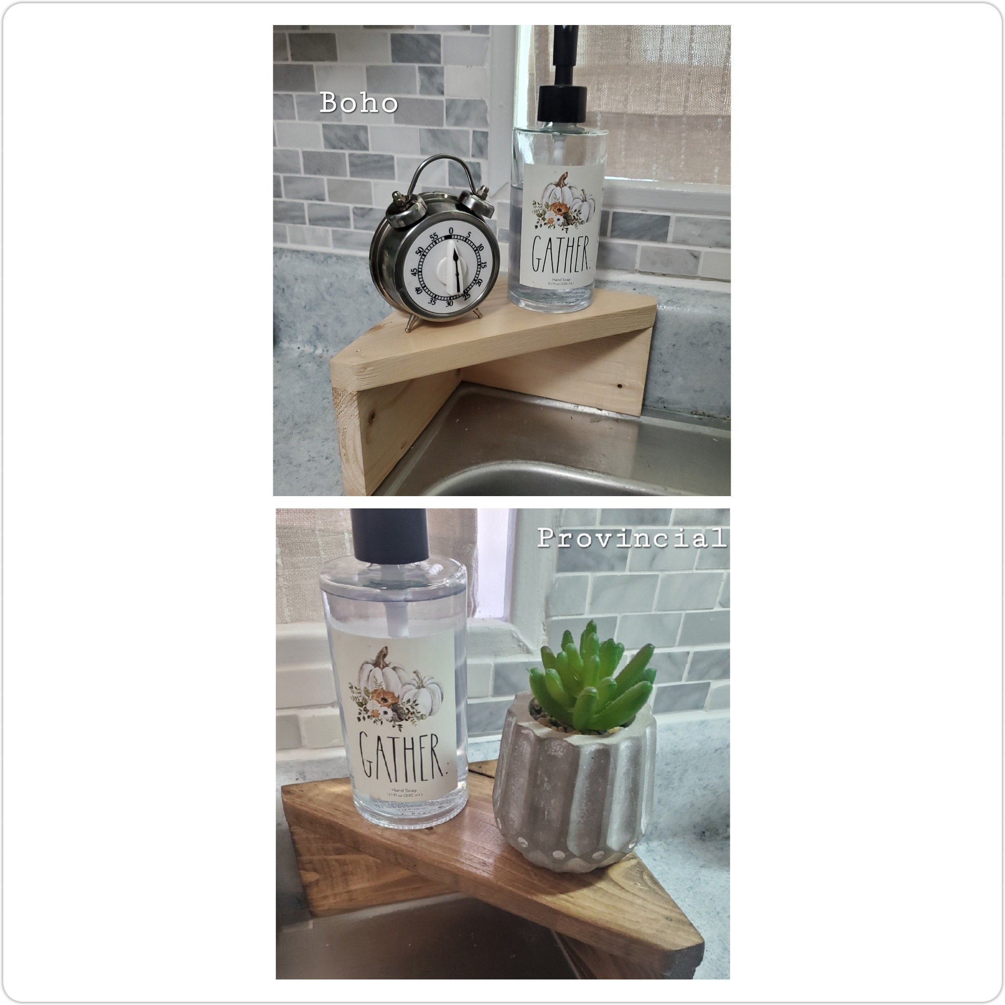 Wooden Corner Sink Riser: Boho Kitchen Decor - Etsy