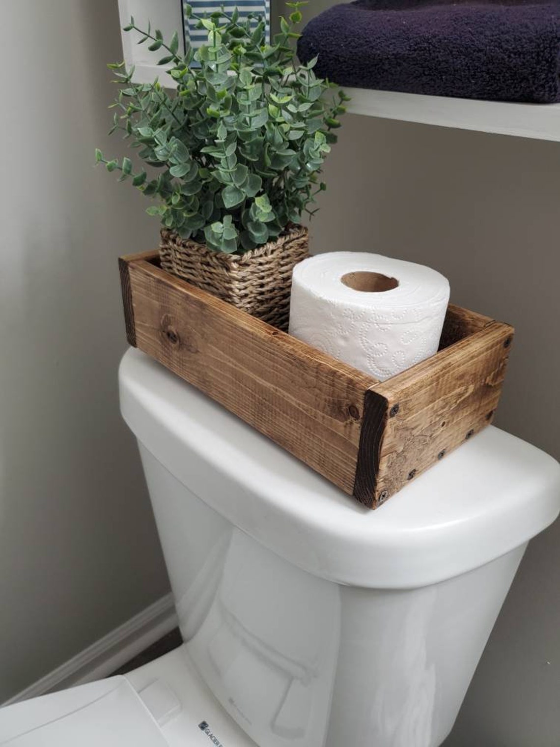 Rustic Toilet Storage Box Bathroom Decor Decor Box | Etsy