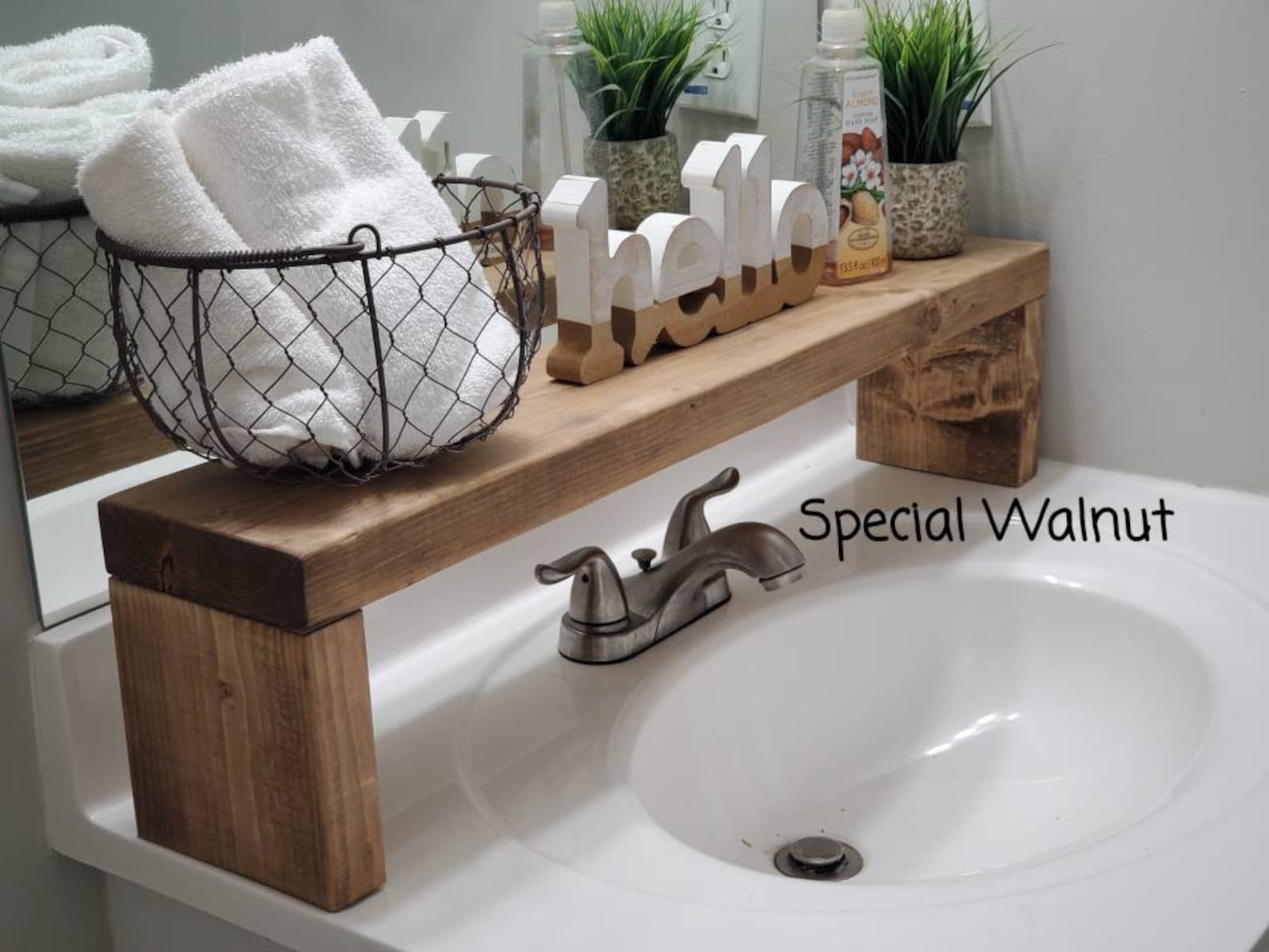Over the Sink Shelf Bathroom Sink Shelf Wooden Shelf House - Etsy