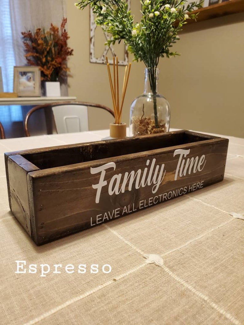 Farmhouse Wooden Cellphone Box: Family Time Organizer - Etsy