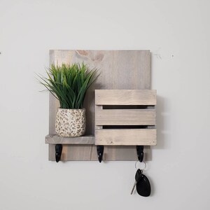 Small Mail & Key Holder, Apartment Decor, Rustic Key Holder, Home Decor ...