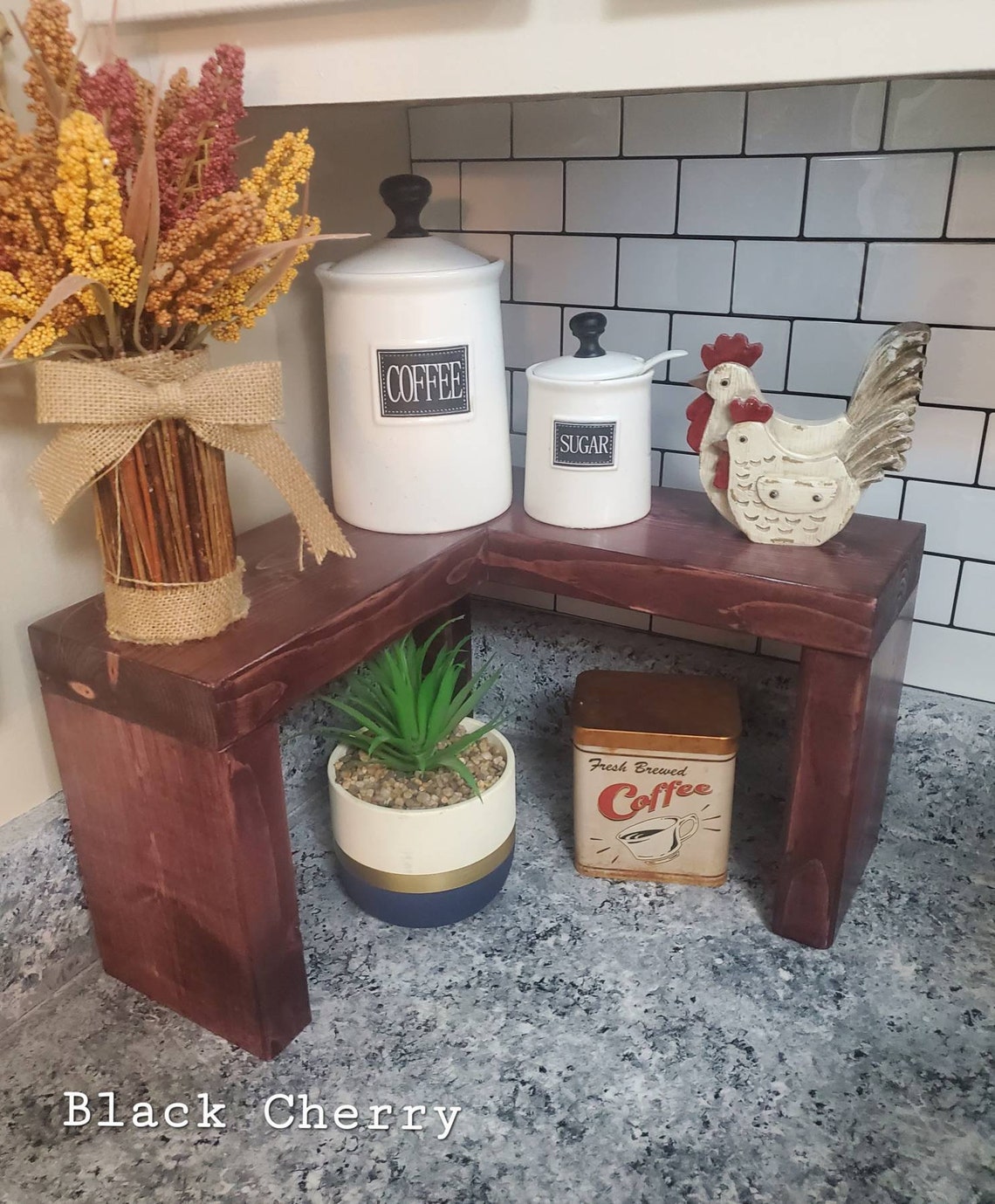 Kitchen Counter Storage L-shaped Counter Shelf Farmhouse - Etsy