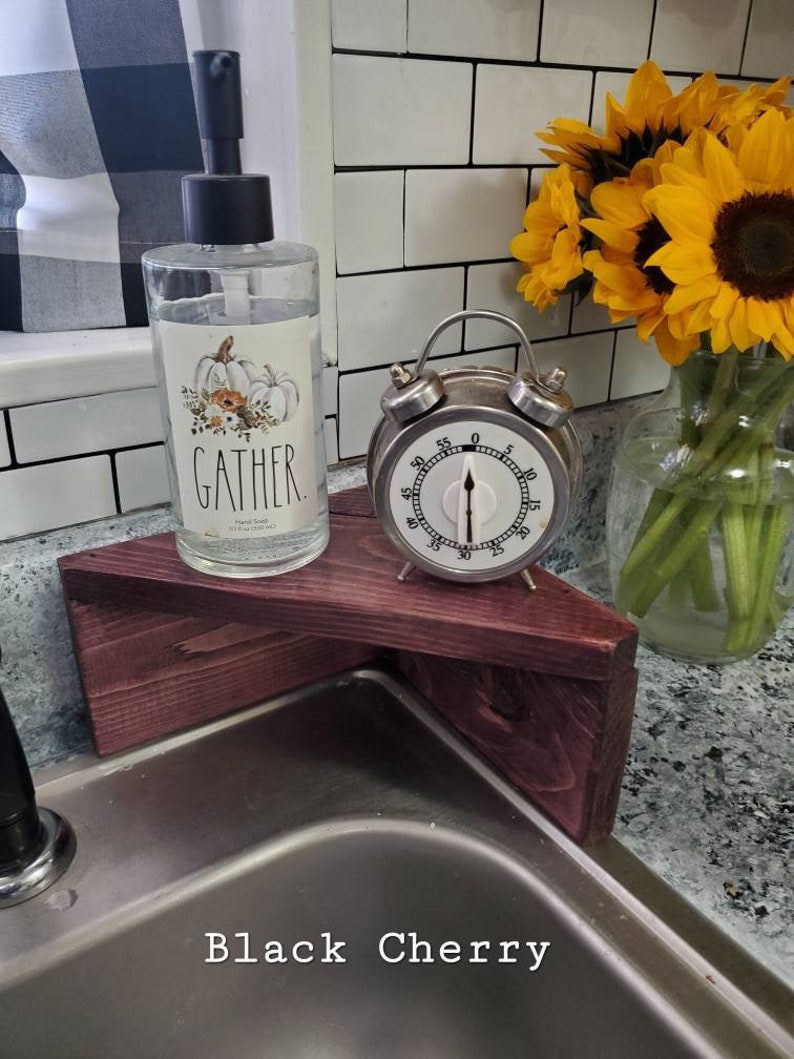 Wooden Corner Sink Riser: Boho Kitchen Decor - Etsy