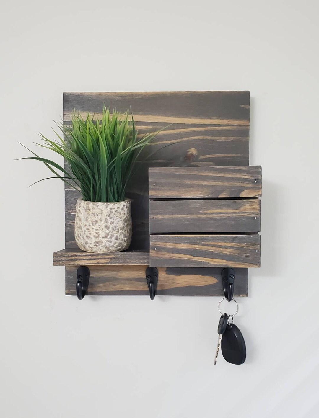 Small Mail & Key Holder, Apartment Decor, Rustic Key Holder, Home Decor ...
