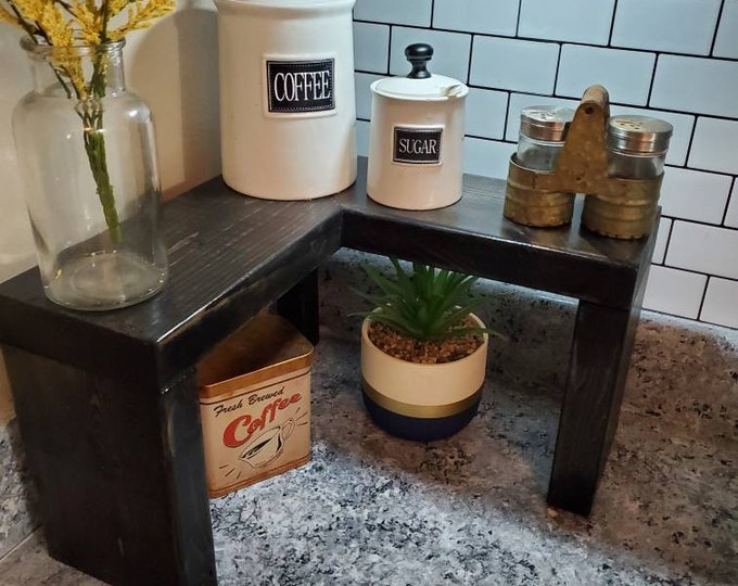 Handmade Wood Kitchen Riser, Sink Wood Corner Shelf, Soap Holder, Plant ...