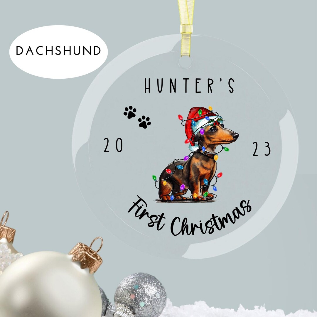 Personalized Dachshund Dog First Christmas Ornament, Weiner Dog Gifts ...