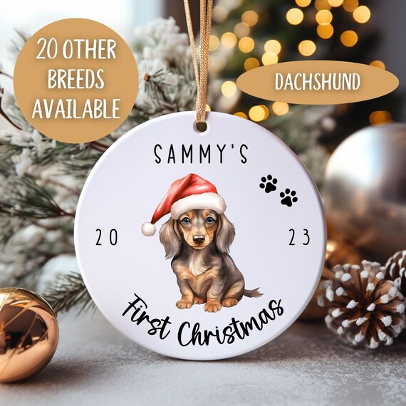Puppy first christmas ornament store