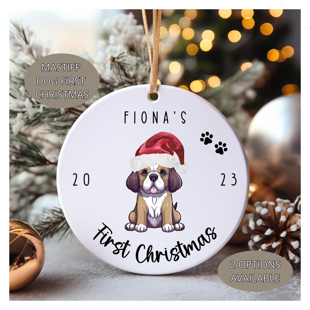 English Mastiff Ornament Personalized, Mastiff Dog Ornament, Dogs First ...