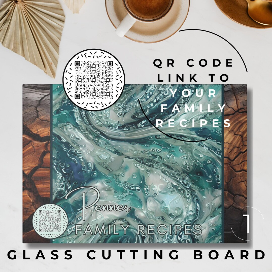 Personalized Recipe QR Code Glass Cutting Board. - Etsy
