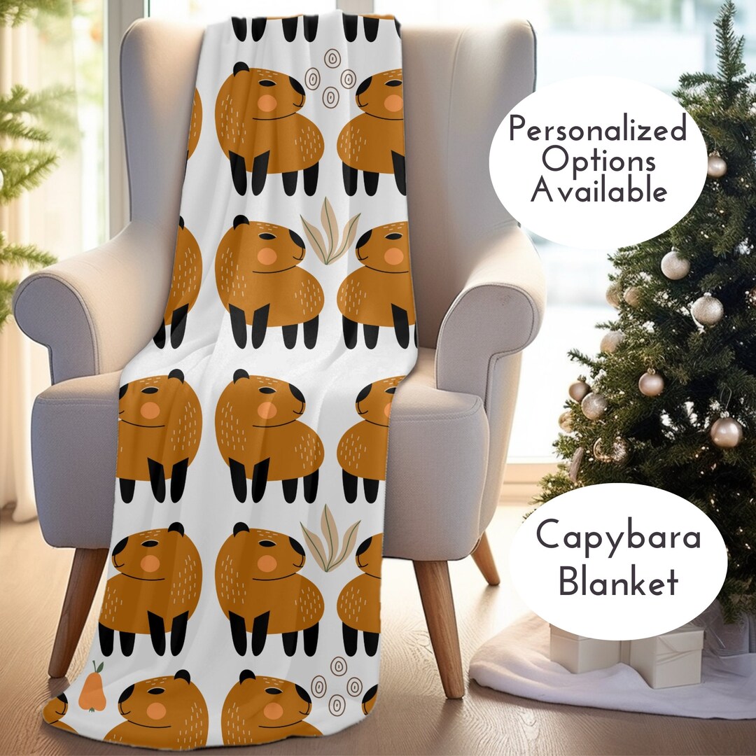 Capybara Blanket, Capybara Christmas Gift, Capybara Pattern, Capybara ...