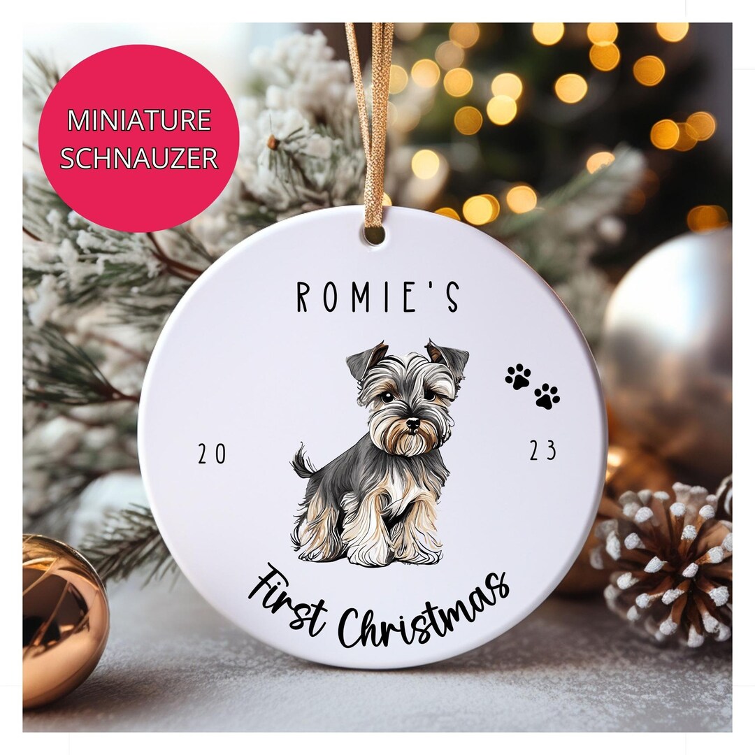 Personalized Miniature Schnauzer First Christmas Ornament, Dogs First ...