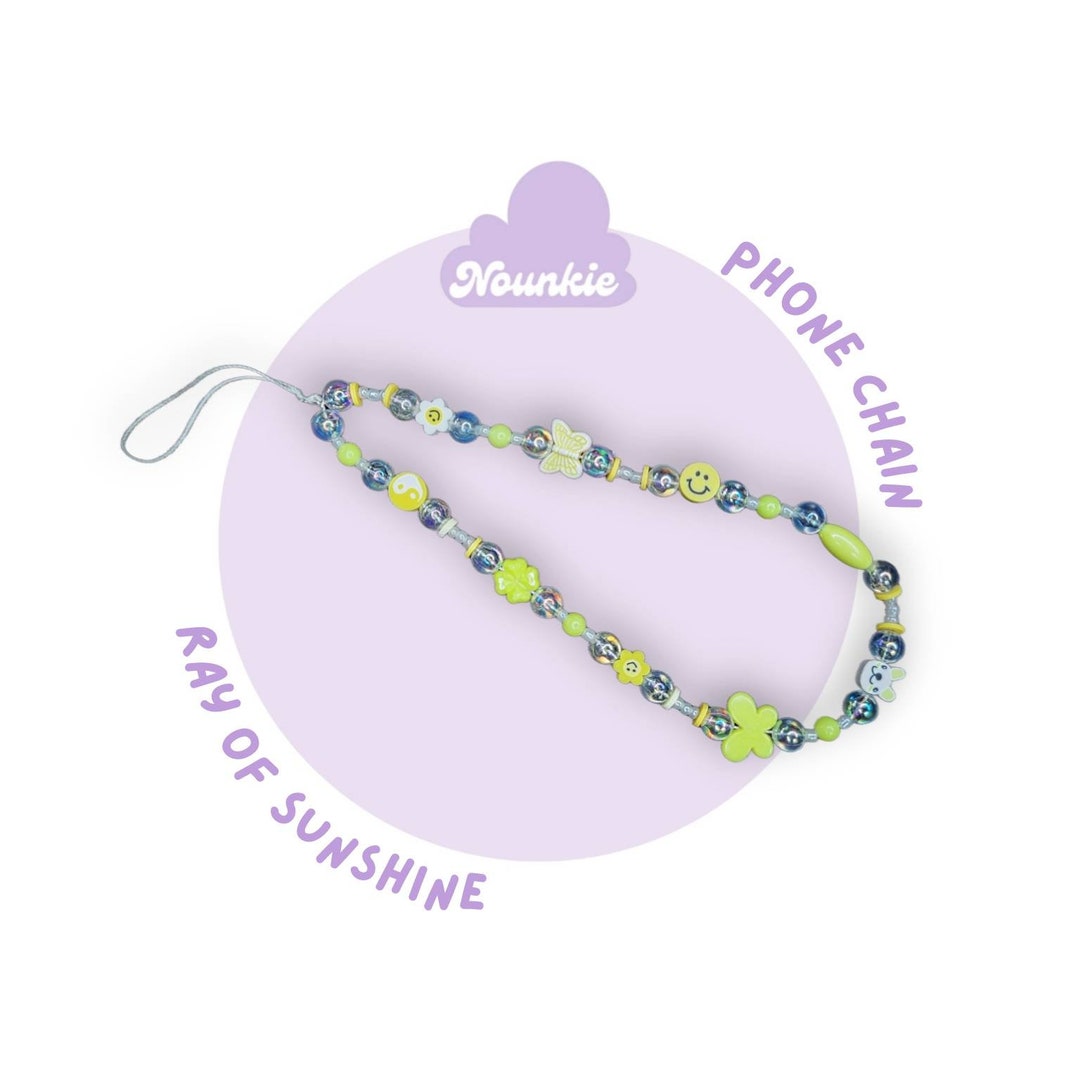 Handmade Cute Bright Yellow Phone Chain Phone Charm Trendy Phone ...