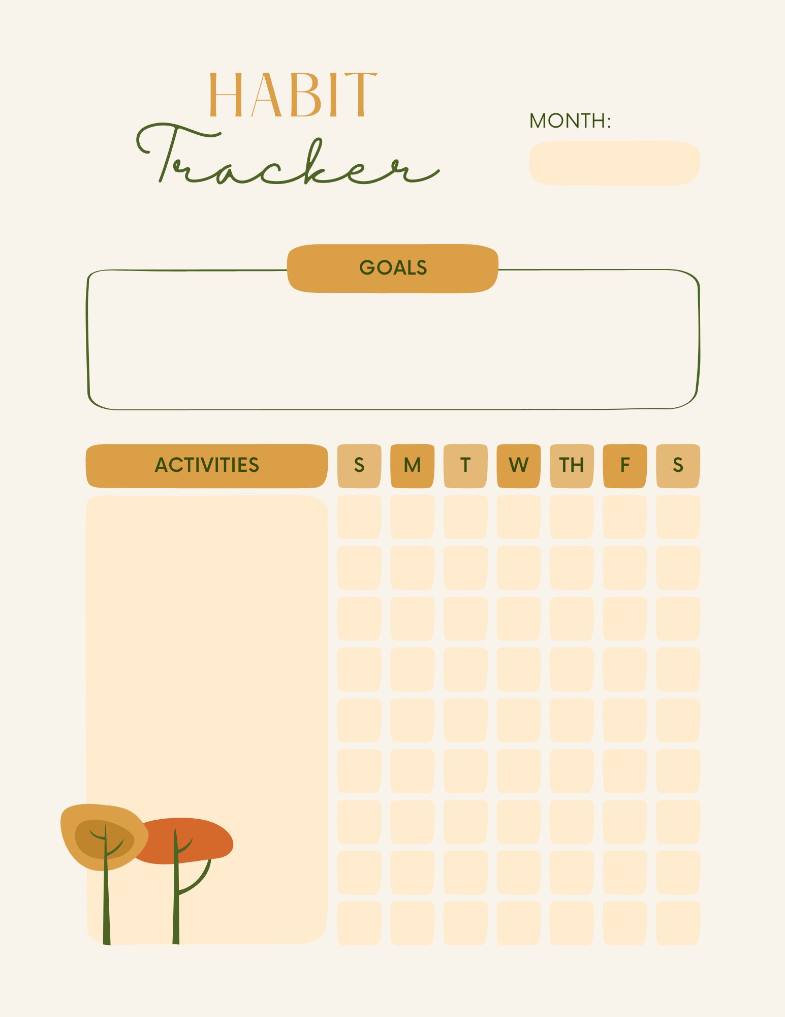 Daily, Weekly, Monthly and Habit Tracker (free Notes Page Included) - Etsy