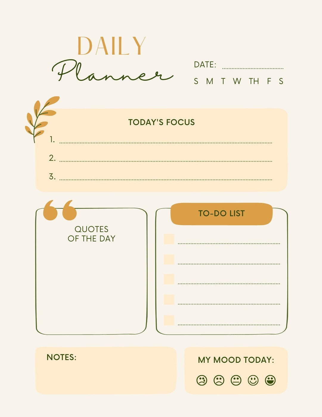 Daily, Weekly, Monthly and Habit Tracker (free Notes Page Included) - Etsy