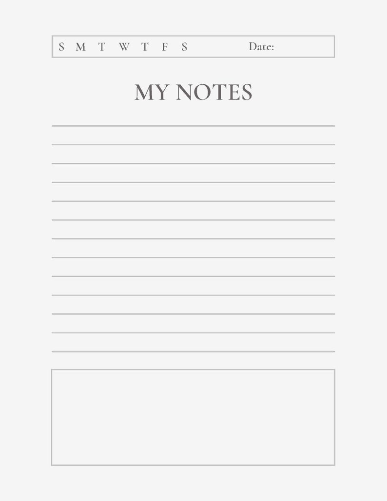 Grey Minimalist Daily Weekly Monthly Planner (free Notes Page Included ...