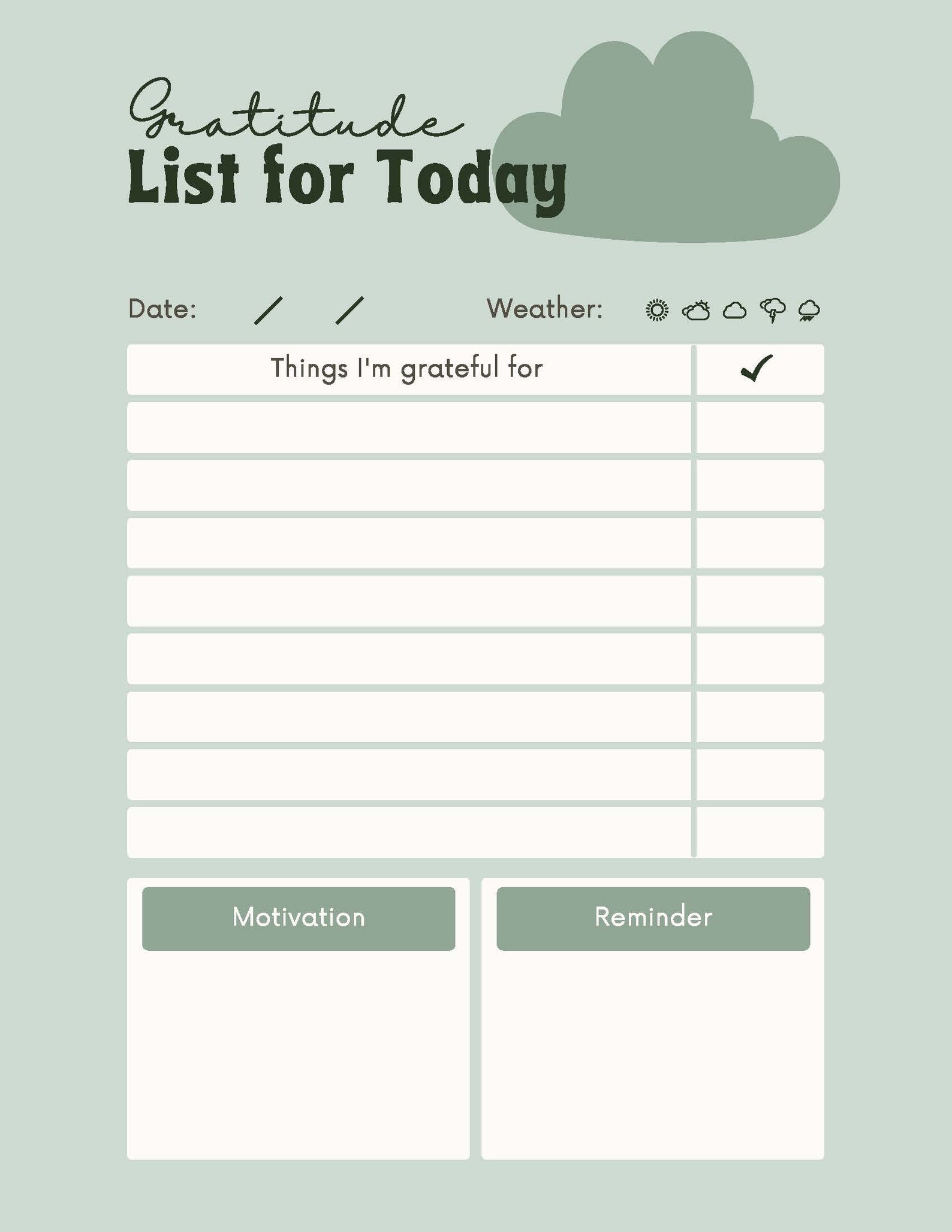 Green Monochrome Daily & Monthly Gratitude Planner - Etsy