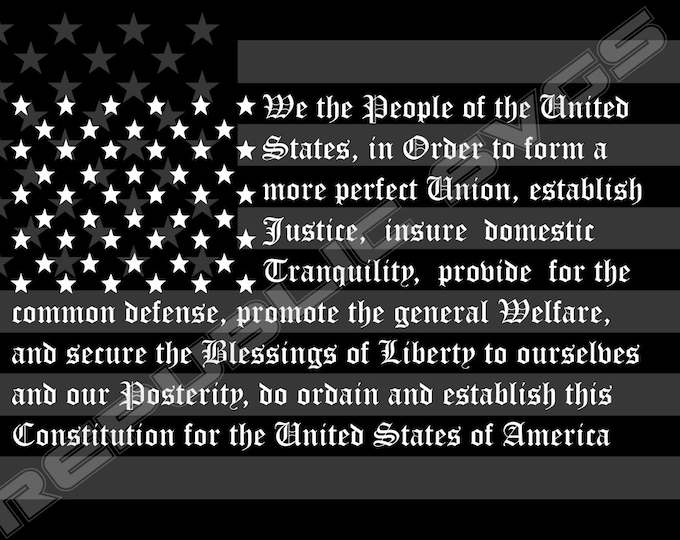 American Flag Constitution We the People Preamble 2a Veteran Sticker ...