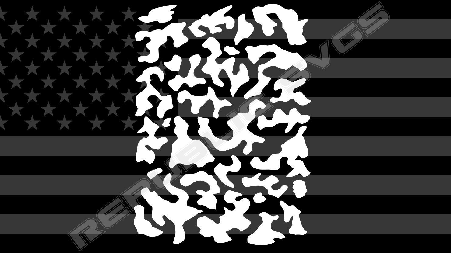 Woodland Camo Pattern Stencil