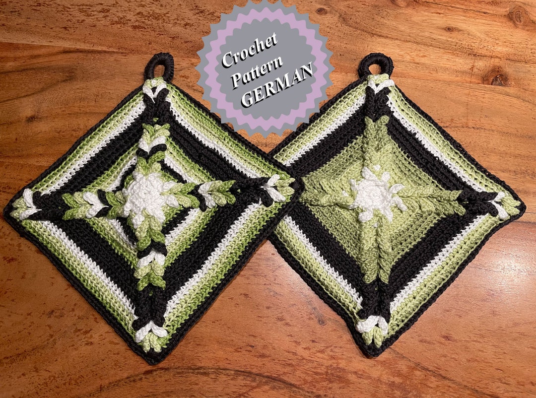 Thick Potholders, With Loop Pattern, GERMAN PDF, Individually Designed ...