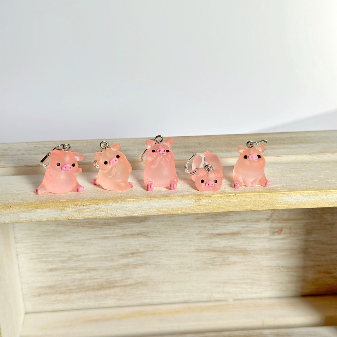 Stitch Markers 5pc Posing 3D Pigs for Crochet and Knitting Detachable ...