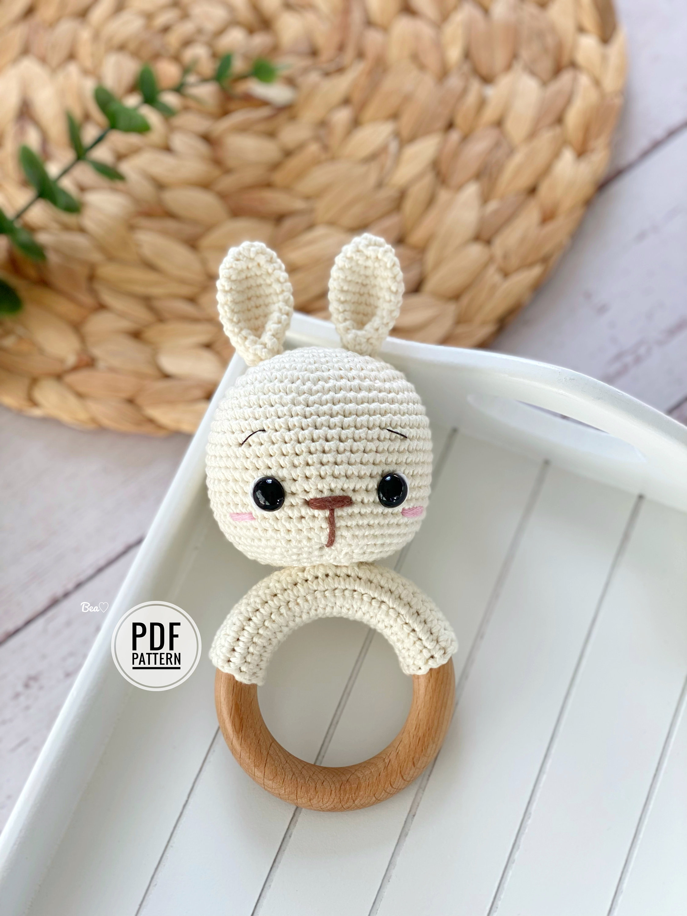 PATTERN: Bunny Rattle and Pacifier Clip Bundle Easy to Follow - Etsy