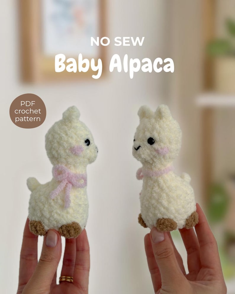 Alpaca Crochet Pattern, No Sew, Alpaca Amigurumi, Crochet Llama Plushie ...