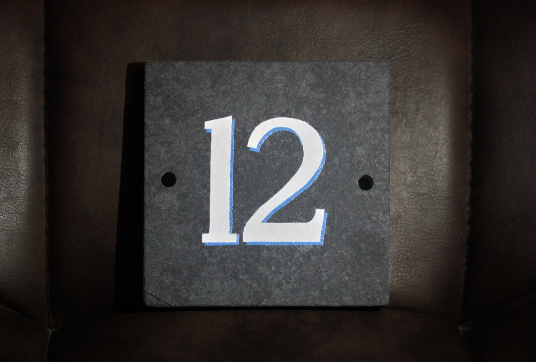 Hand Painted Slate House Number Sign Small, Square, Drop Shadow - Etsy