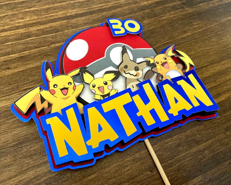 Pikachu Cake Topper Custom Cake Topper - Etsy