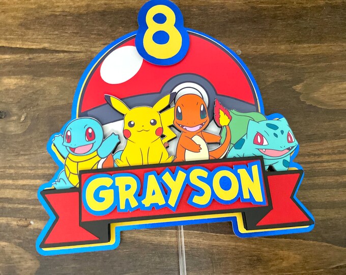 Pikachu Cake Topper Custom Cake Topper - Etsy