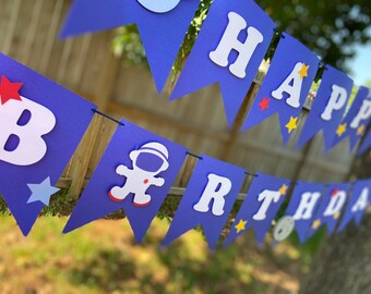 Happy Birthday Space Banner - Etsy