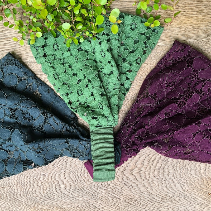 Haarreifen bestickt grün - Etsy.de