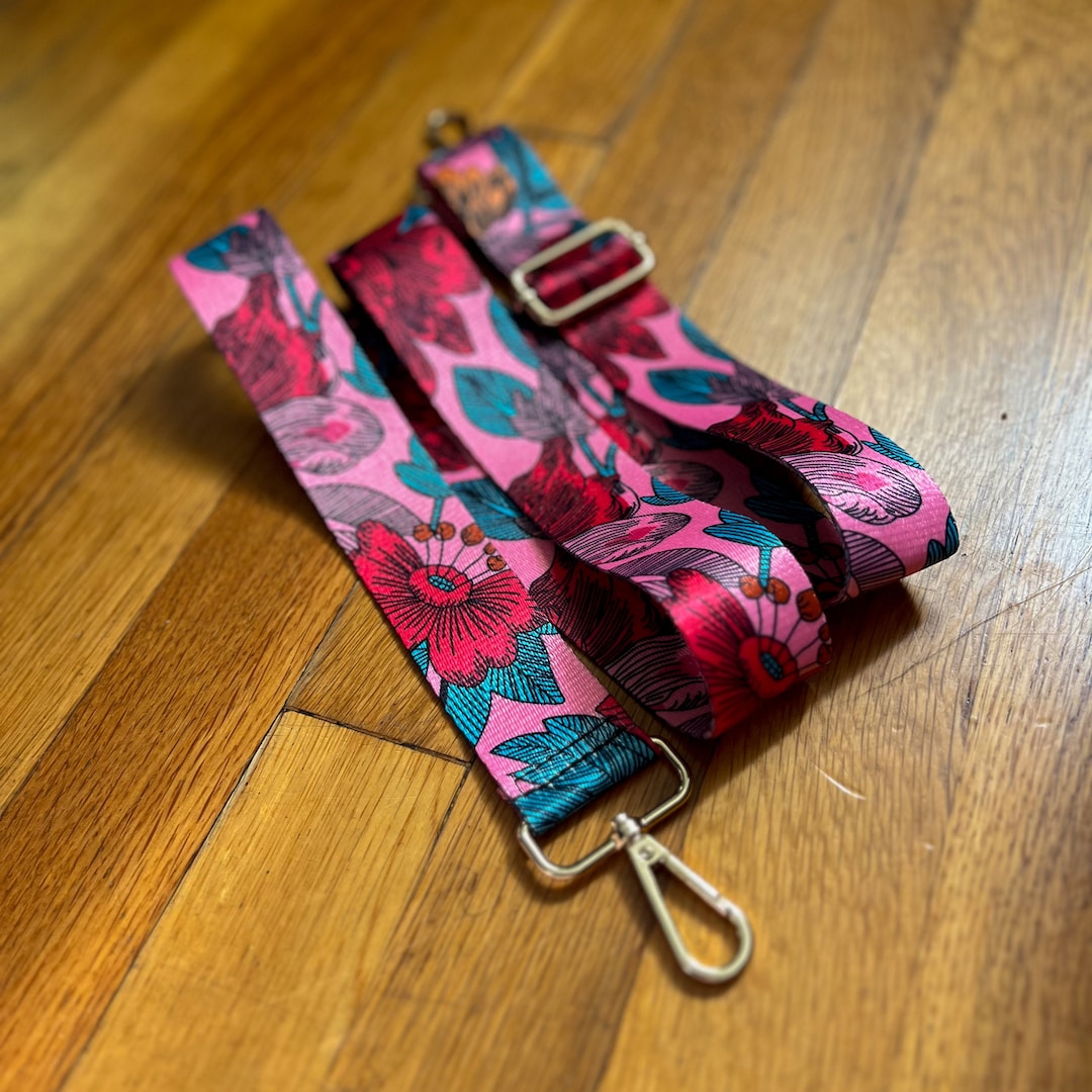 Pink & Red Colorful Floral Crossbody Strap Bag Accessory - Etsy
