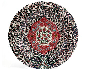 Handmade Turkish Ceramic Plate 16''/40cm Iznik Ceramic Plate Ceramic ...