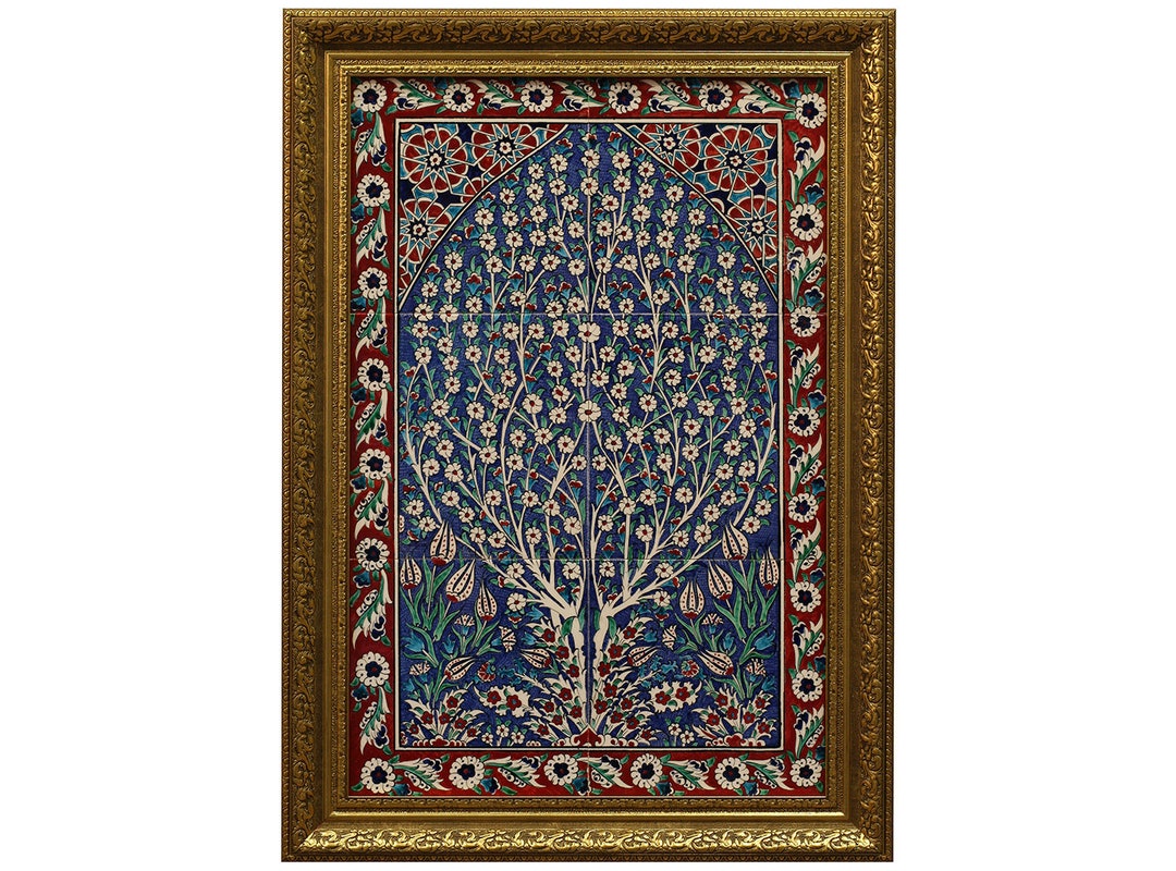 Handmade Turkish Ceramic Tile Frame Iznik Ceramic Tile Panel Tree of ...