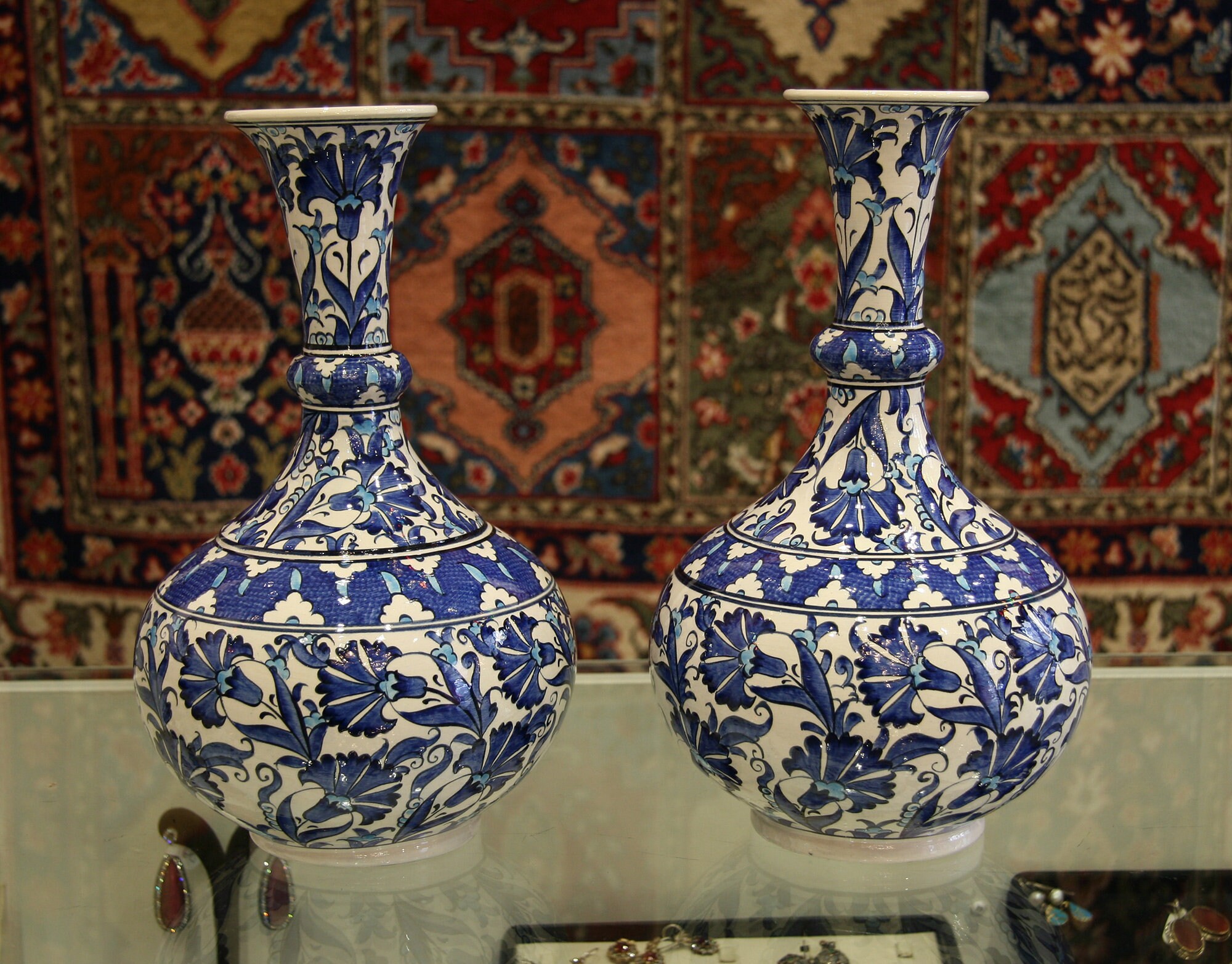 Handmade Turkish Ceramic Vase 12''/30cm Iznik Ceramic Vase Carnation ...