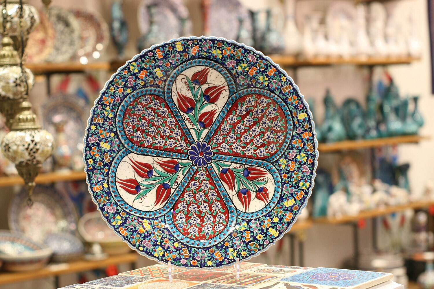 Handmade Turkish Ceramic Plate 16''/40cm Iznik | Etsy