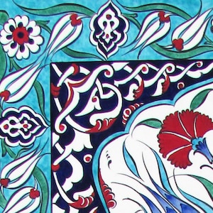 Handmade Turkish Ceramic Tile Panel Iznik Ceramic Tile Panel Classical ...