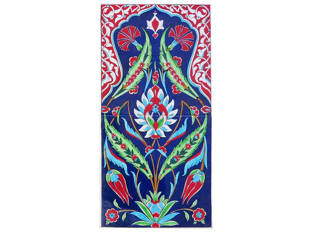 Handmade Turkish Ceramic Tile Panel Iznik Ceramic Tile Panel Classical ...