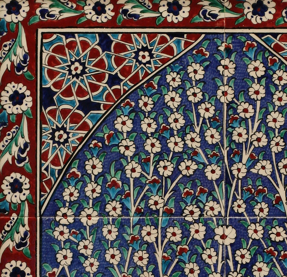 Handmade Turkish Ceramic Tile Frame Iznik Ceramic Tile Panel Tree of ...