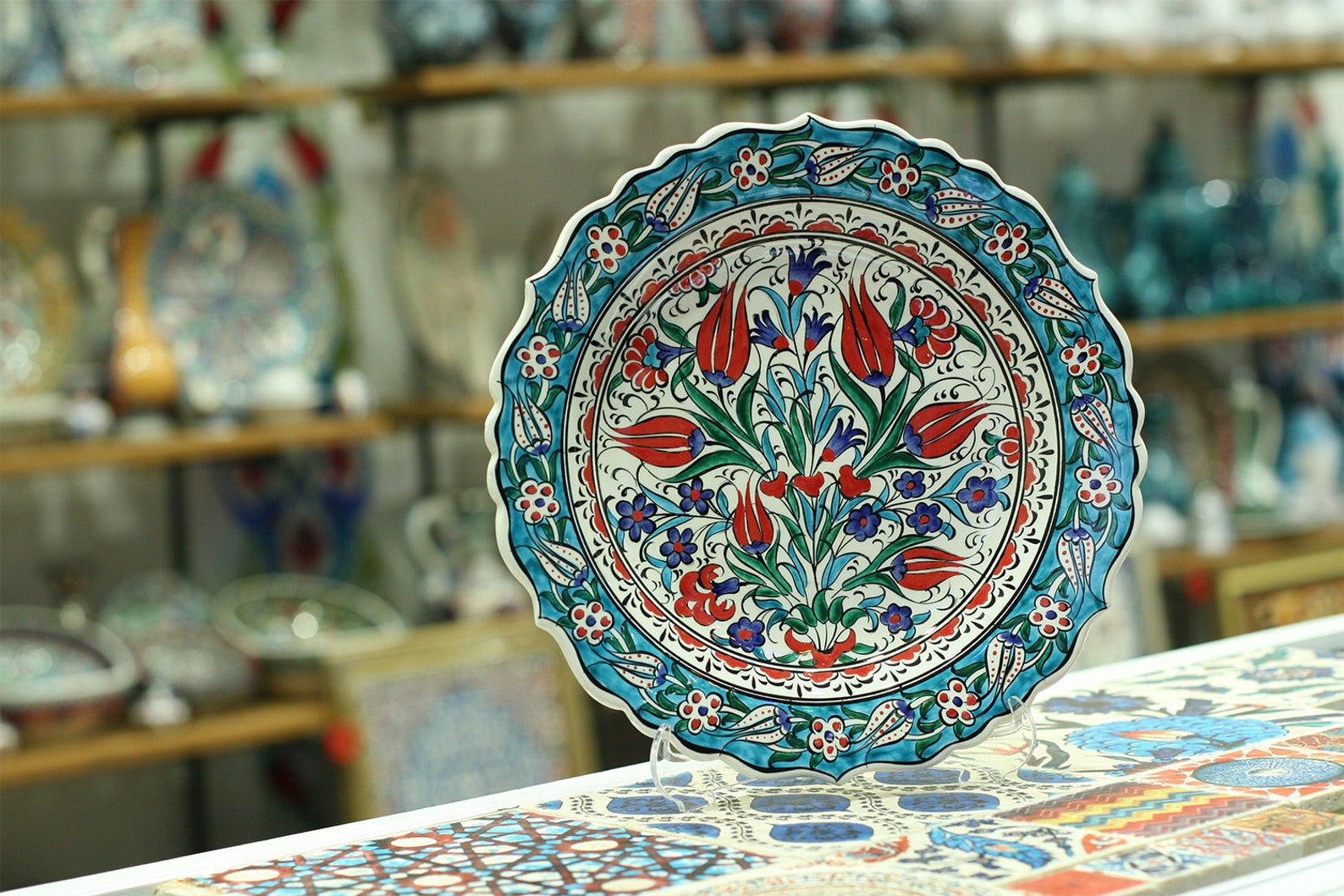 Handmade Turkish Ceramic Plate 12''/30cm Iznik | Etsy