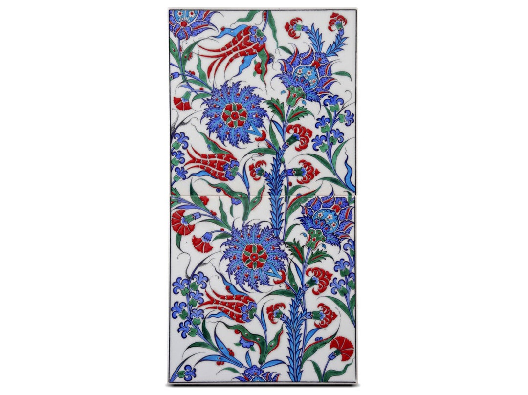 Handmade Turkish Ceramic Tile Panel Iznik Ceramic Tile Panel Classical ...