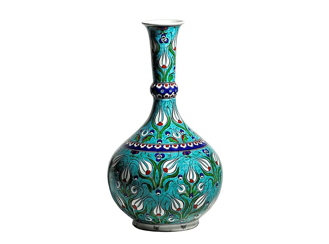 Handmade Turkish Ceramic Vase 16''/40cm Iznik Ceramic Vase FREE ...