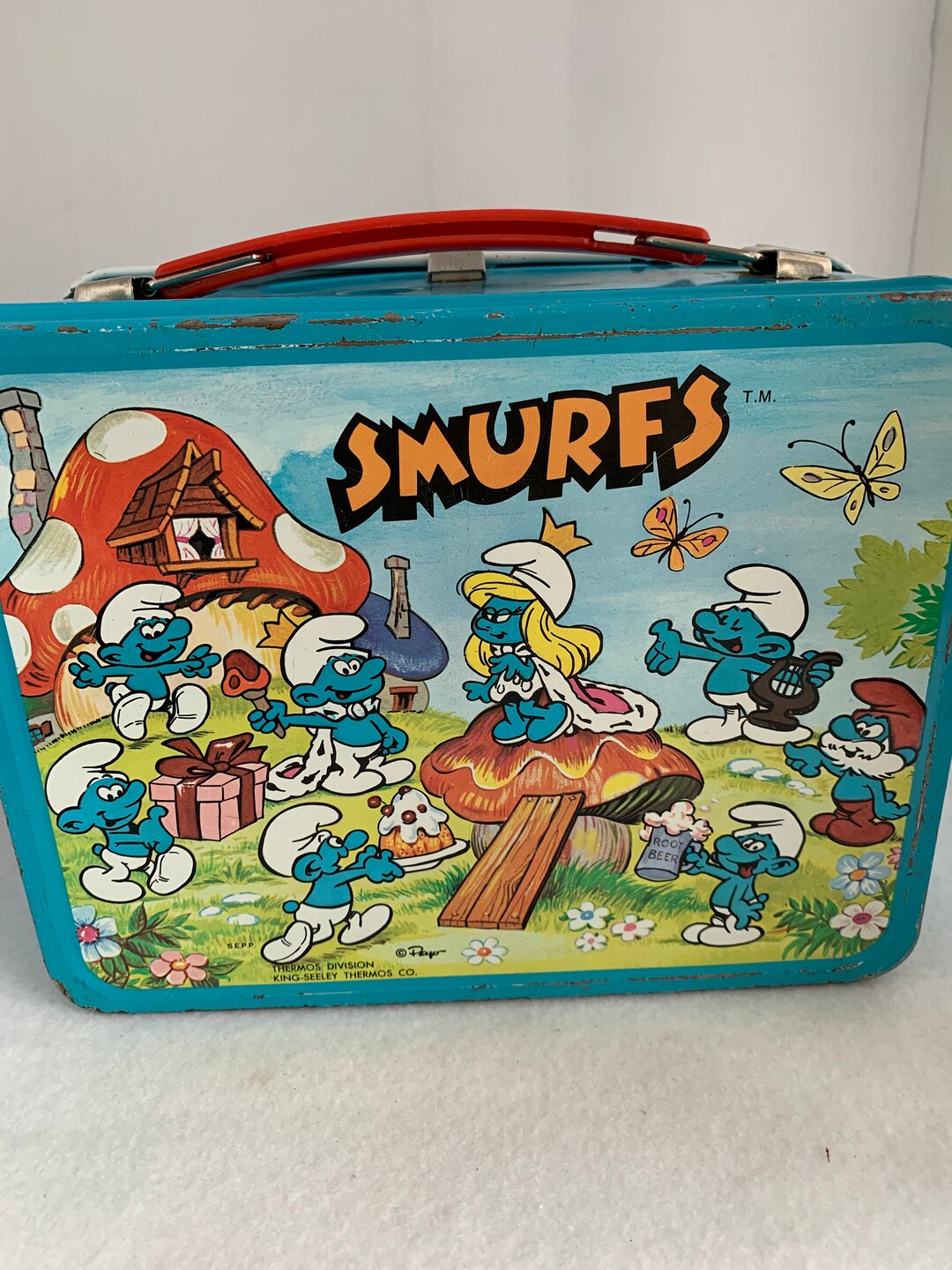 RARE Smurfs King Seeley 1983 Tin Lunch Box Average Condition - Etsy