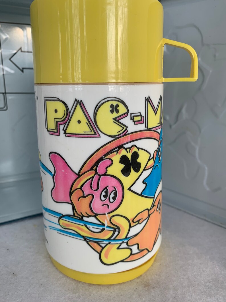Pac-man Tin Lunch Box 1980 Aladdin Industries With THERMOS - Etsy
