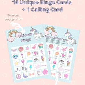 Unicorn Bingo, Unicorn Bingo Printable, Birthday Games, Bingo Party ...