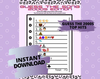 90s Emoji Pictionary, Music Emoji Song Game, Party Games, I Love the ...