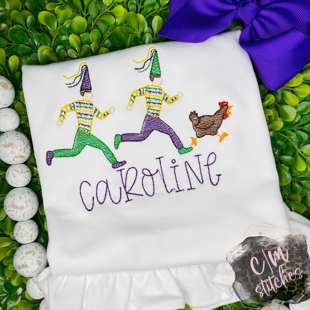 Chicken Run Monogram Shirt / Mardi Gras Shirt / Kids Monogram Shirt ...