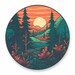 Digital Set of 3 Mountain Art Circle Designs - Etsy